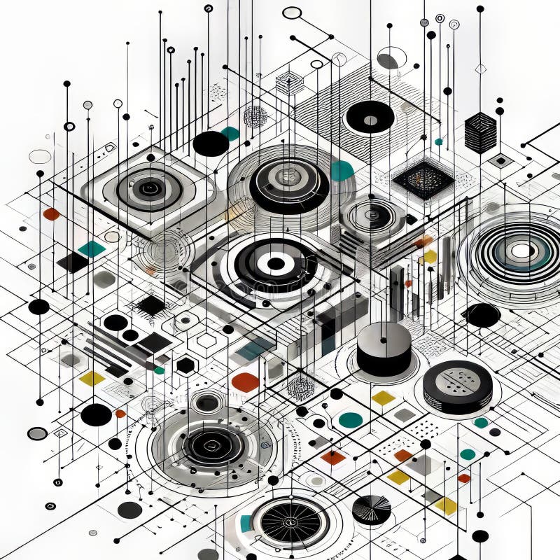 Abstract Map Using Geometric Shapes And Patterns A Map Using Abs Stock Illustration