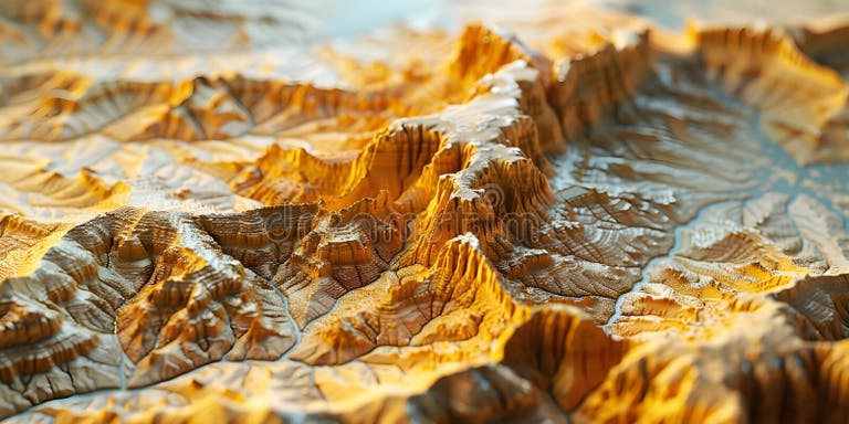 An Abstract Map Visualizing Geographic Relief with Mountains and ...