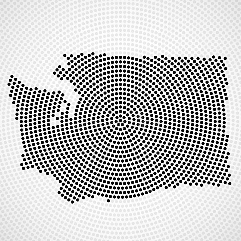 Abstract Map Washington of Radial Dots Stock Vector - Illustration of ...