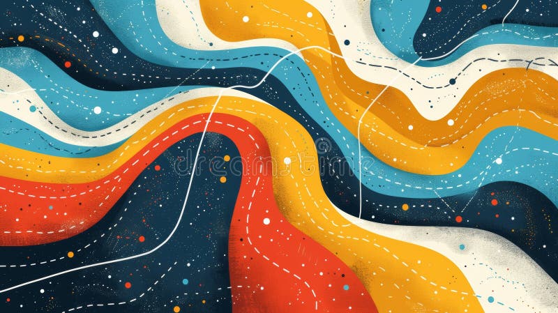 An Abstract Map with Winding Paths Portrays the Journey of Knowledge ...