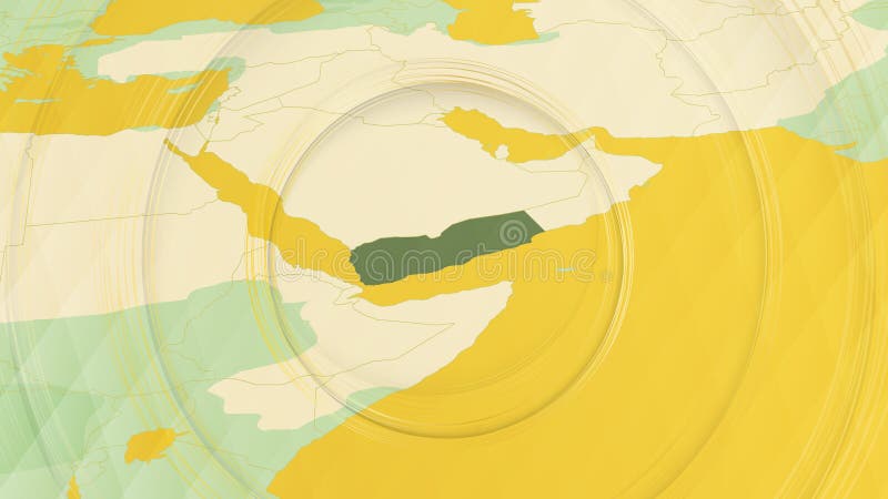 Abstract Map of Yemen and Surrounding Regions with Circular Patterns ...