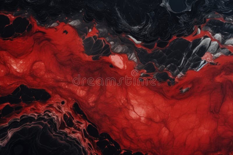 Abstract Marble Acrylic Paints Red Black Painted Waves Texture Stock ...