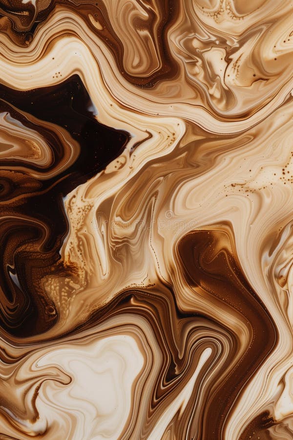 Abstract Marble Acrylic Swirl Pattern with Coffee and Caramel Texture ...