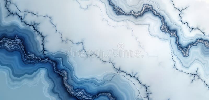 Abstract Marble Design with Flowing White, Blue Patterns. Generative AI ...