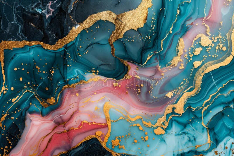 Vivid Marble Texture with Gold Accents. AI Generated Stock Photo ...