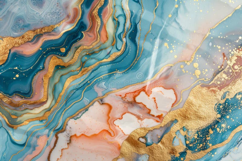 Vivid Marble Texture with Gold Accents. AI Image Stock Image - Image of ...