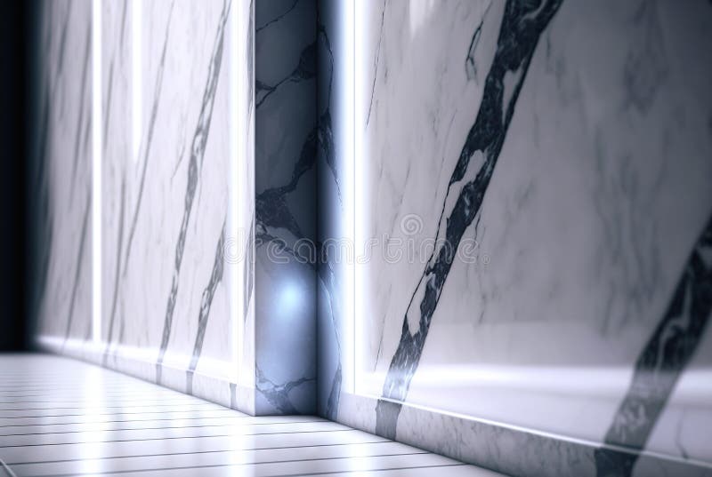 Abstract Marble Room with Shiny Lights. Interior View with Marble ...