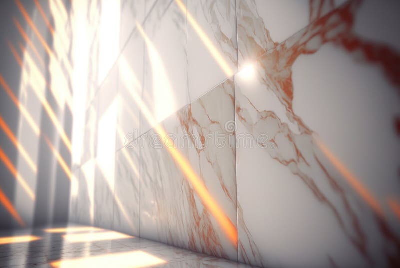 Abstract Marble Room with Shiny Lights. Interior View with Marble ...