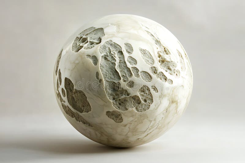 Abstract Marble Sphere with Eroded Texture, 3D Render, Unique Design ...