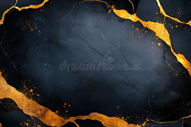 Abstract Marble Texture on Canvas: Luxury Black and Gold Stone ...