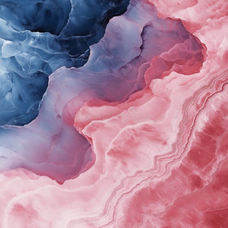 Abstract Marble Texture with Pink and Blue Layers Creating Fluid ...