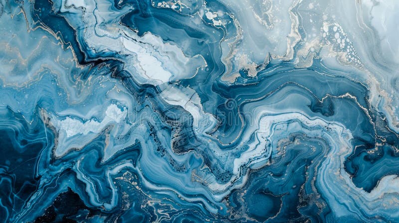 Abstract Marble Texture in Shades of Blue and White with Subtle Veins ...