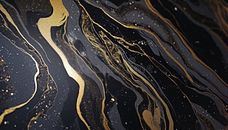 Abstract Marbled Effect on Wet Paper Creates Artistic Wave Generated by ...