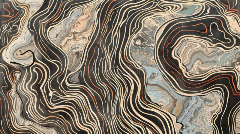 Abstract Marbled Paper Texture with Swirling Patterns and Earth Tones ...