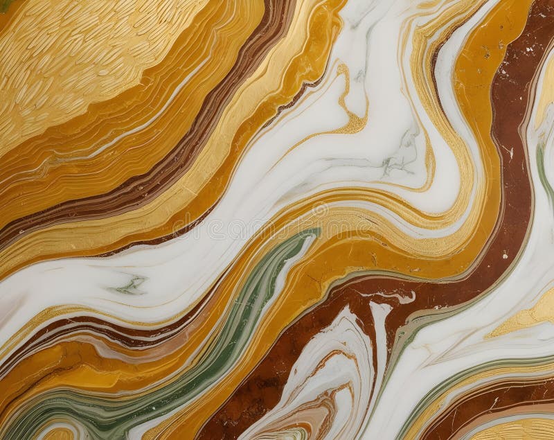 Abstract Marbled Pattern with Earth Tones and Gold Accents AI Image ...