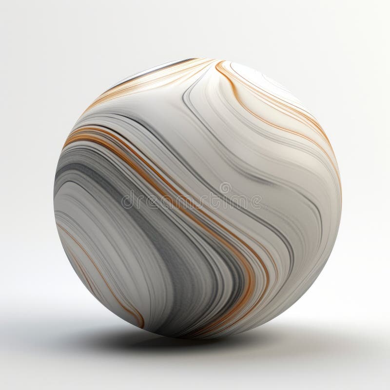 Abstract Marbled Sphere on Gray Background - Bold Colorful Lines Stock ...