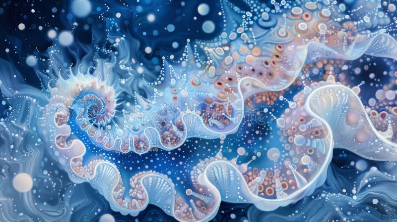 Abstract Marine-Inspired Digital Art with Celestial Elements, Perfect ...