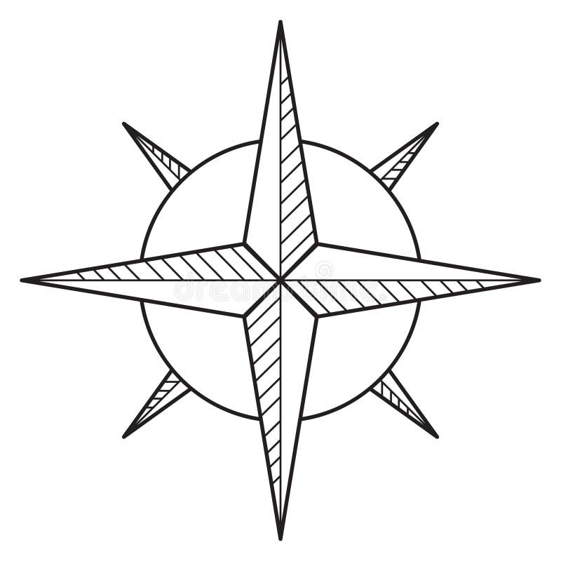 Abstract Mariner S Compass Vector Icon. Wind Rose Icon Stock Vector ...