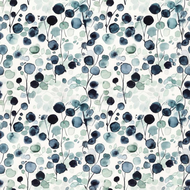 Abstract Marlin Blue Floral Watercolor Seamless Pattern for Creative ...