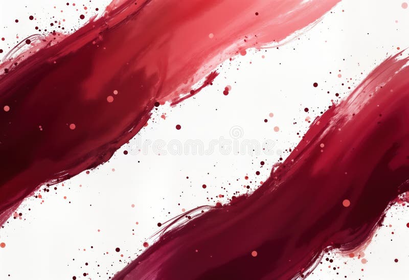 Abstract Maroon, Burgundy Paint Strokes on White Background. Fluid ...