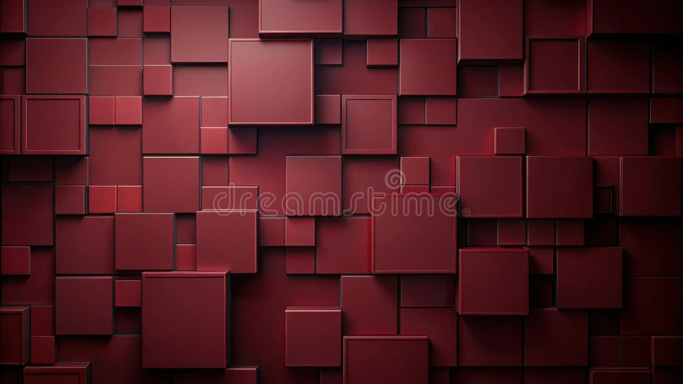 Abstract Maroon Cube Wall Texture a Seamless Pattern of Geometric ...