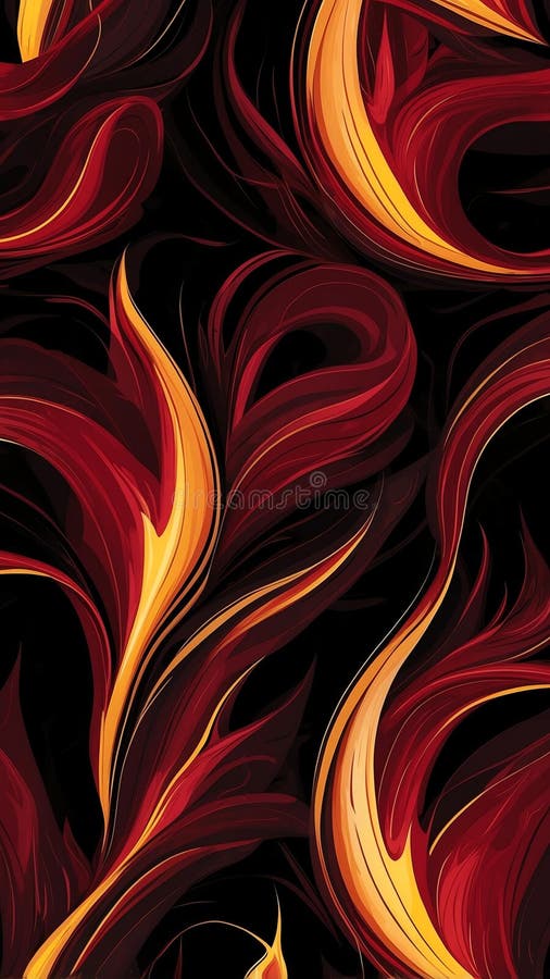 Abstract Maroon Fire Design in Black Ai Generated Stock Illustration ...
