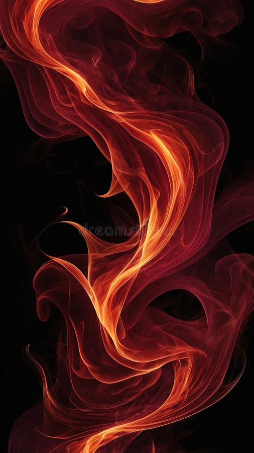 Abstract Maroon Fire Design in Black Ai Generated Stock Illustration ...