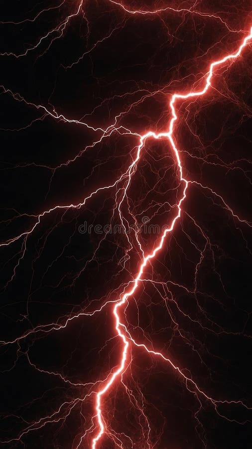 Abstract Maroon Lightning Design in Black Ai Generated Stock ...