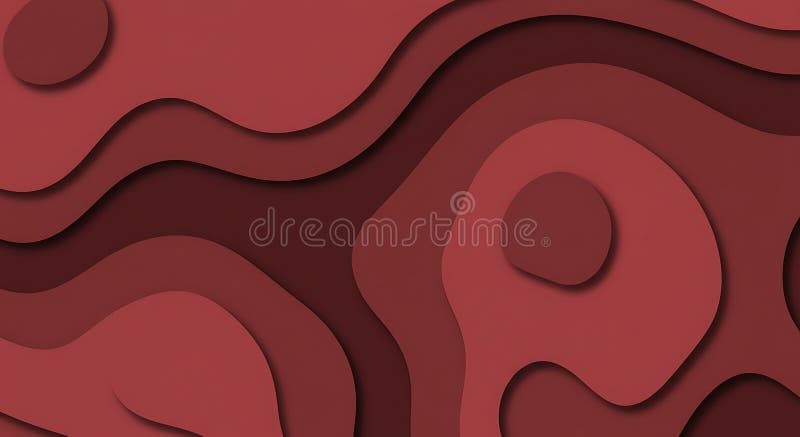 Abstract Maroon Paper Cutout Background: Layered Design with Depth and ...