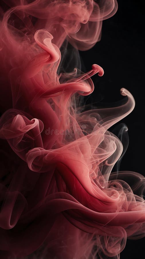 Abstract Maroon Smoke Design in Black Ai Generated Stock Illustration ...