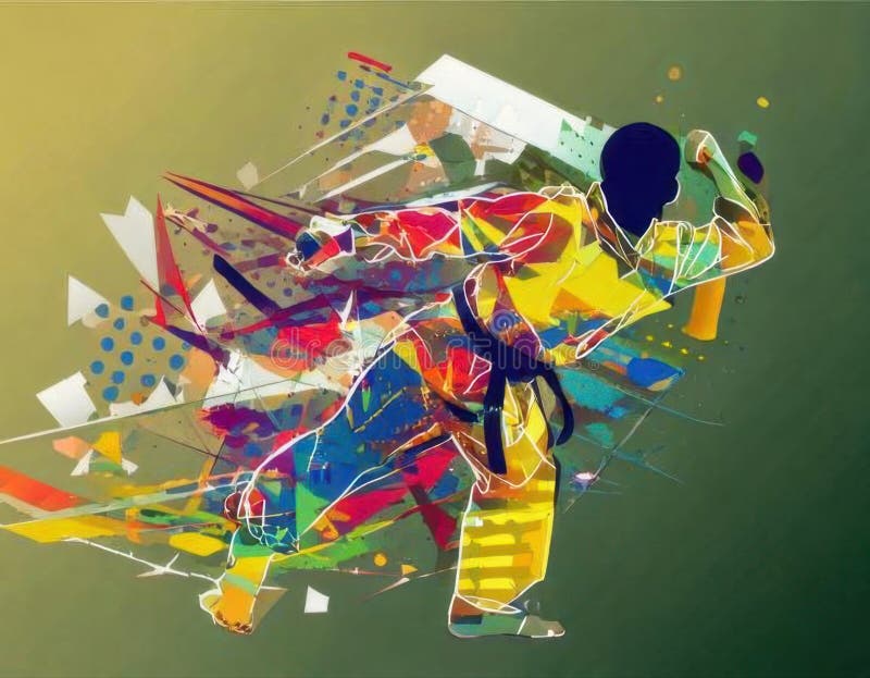 Abstract Martial Arts Artwork Stock Illustration - Illustration of ...