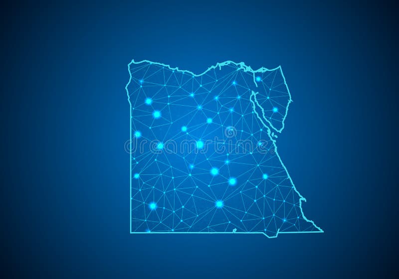 Modern of Egypt Map Connections Network Design, Best Internet Concept ...