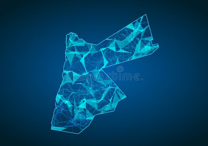 Jordan network map. stock vector. Illustration of blue - 236953204