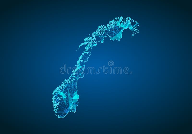 Modern of Norway Map Connections Network Design, Best Internet Concept ...