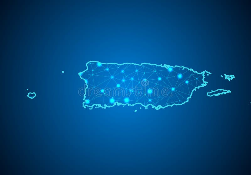 Puerto Rico Map - High Detailed Blue Map with Counties/regions/states ...