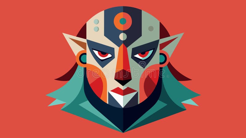 An Abstract Mask Made of Various Fabrics and Textures Representing the ...