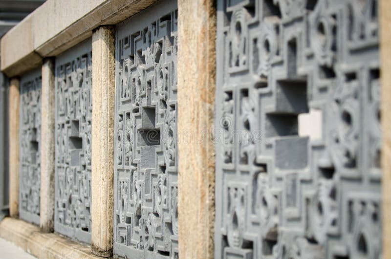 Abstract Masonry Screen Wall Design As Seen from the Side Stock ...