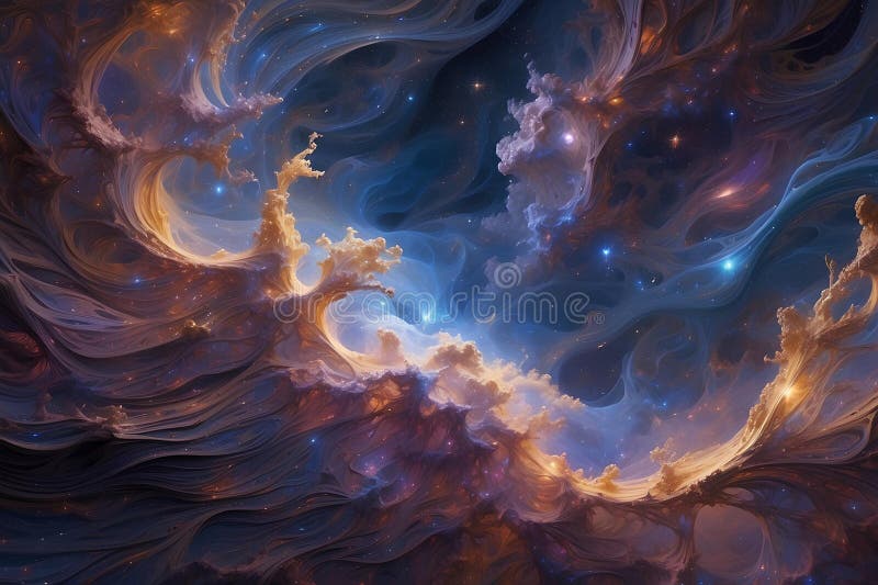 An Abstract Masterpiece of Cosmic Overture Stock Illustration ...