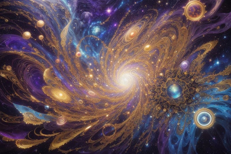 An Abstract Masterpiece of Cosmic Overture Stock Illustration ...