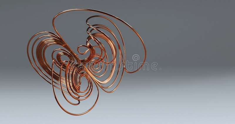 Abstract Math 3d Wire Loop Knot Using Lorenz Attractor Formula, 3d ...