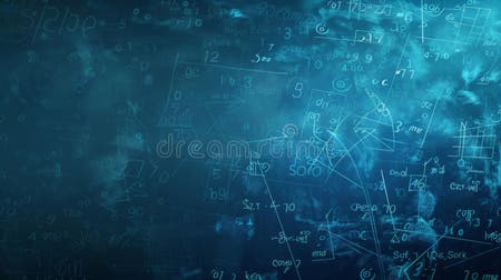 Abstract Math Equations on a Blue Gradient Background for STEM and ...