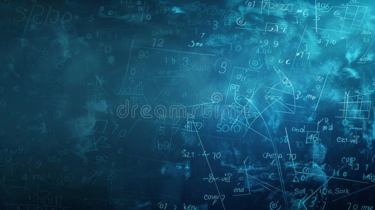 Abstract Math Equations on a Blue Gradient Background for STEM and ...