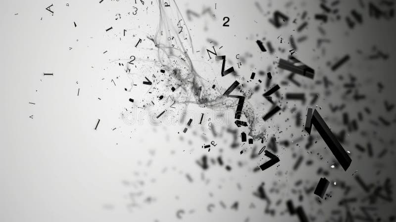 Abstract Math Equations Disintegrating into White Space - Modern ...