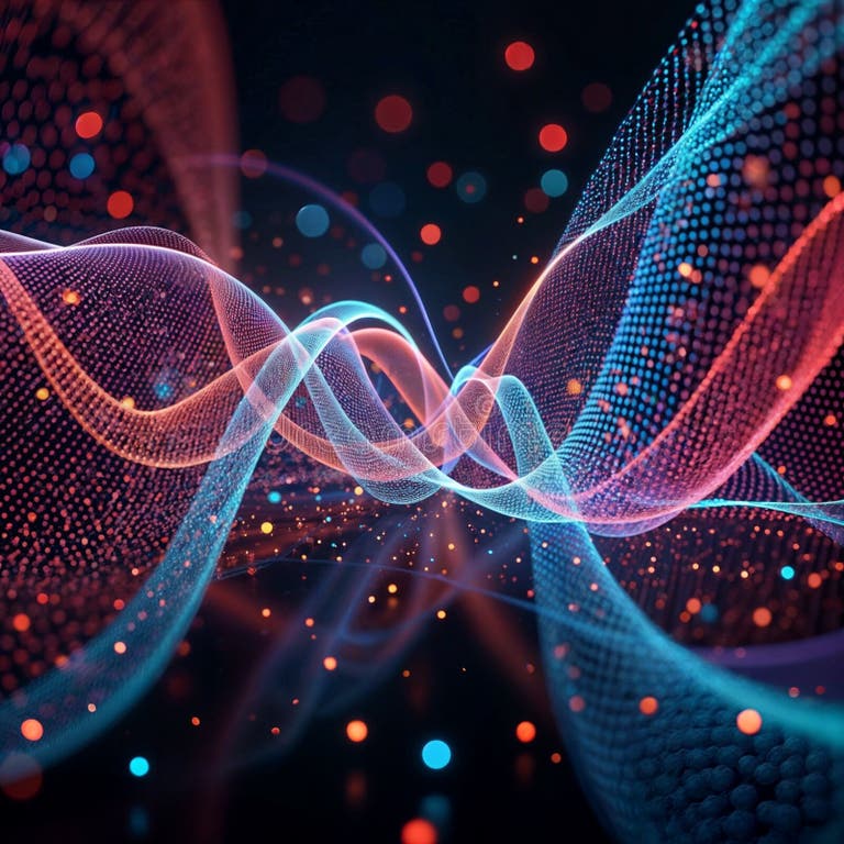 Abstract Math Neon Background. Geometric Element, Line Design, Square ...