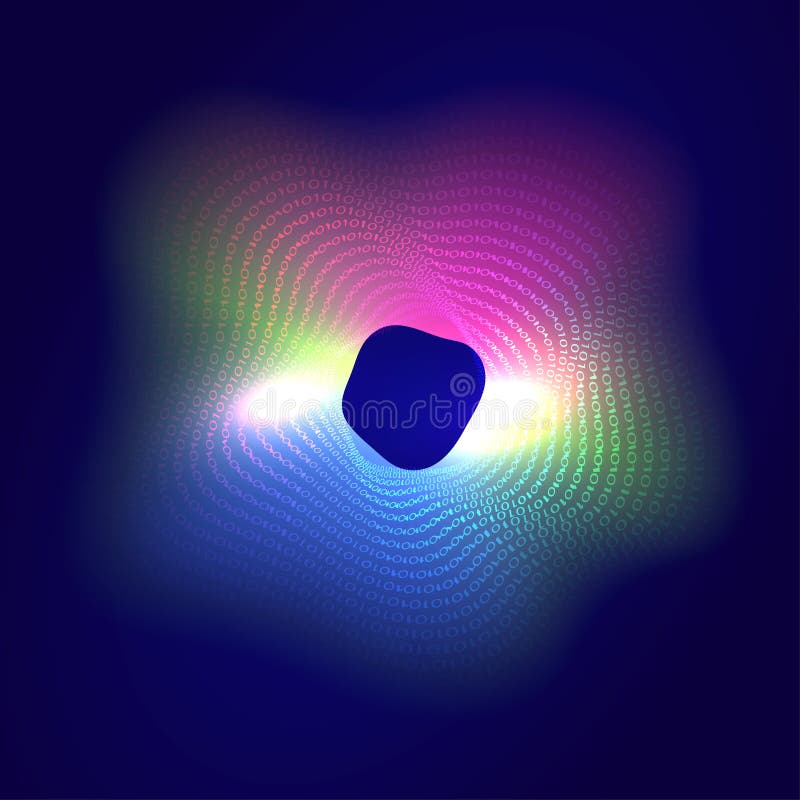 Abstract Matrix Coding Background With Colorful Wavy Structure For