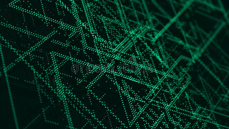 Abstract Matrix. Computer Code. Dark Background of Many Green Dots. Big ...