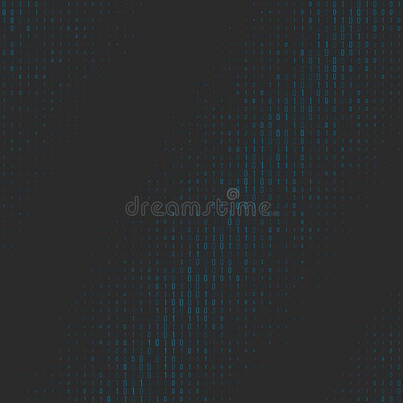 Abstract Matrix Digital Dark Background. Stock Vector - Illustration of ...