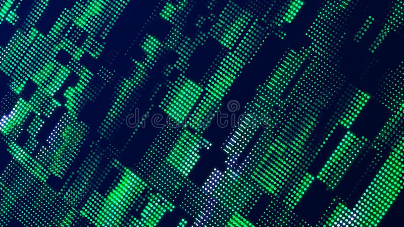 Abstract Matrix. Gradient Halftone. Many Green Dots of Different Sizes ...