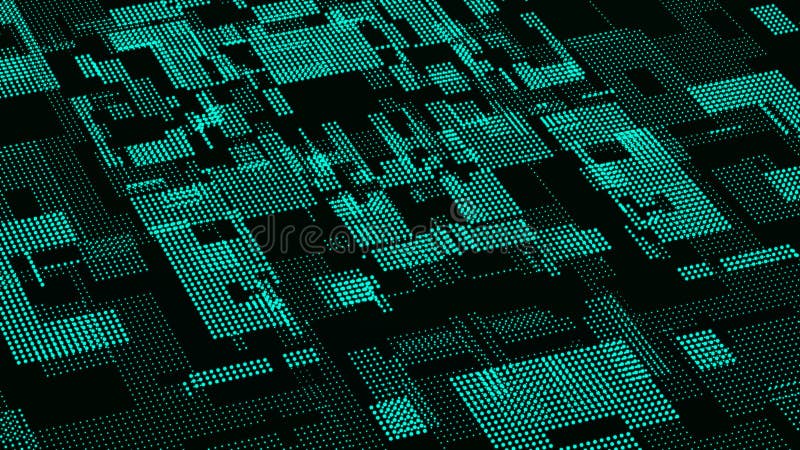 Abstract Matrix. Gradient Halftone. Many Green Dots of Different Sizes ...
