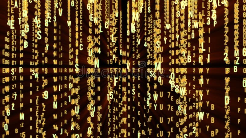 Abstract Matrix Geometric Motion Background. Animation. Rain of Binary Numbers Falling Down ...